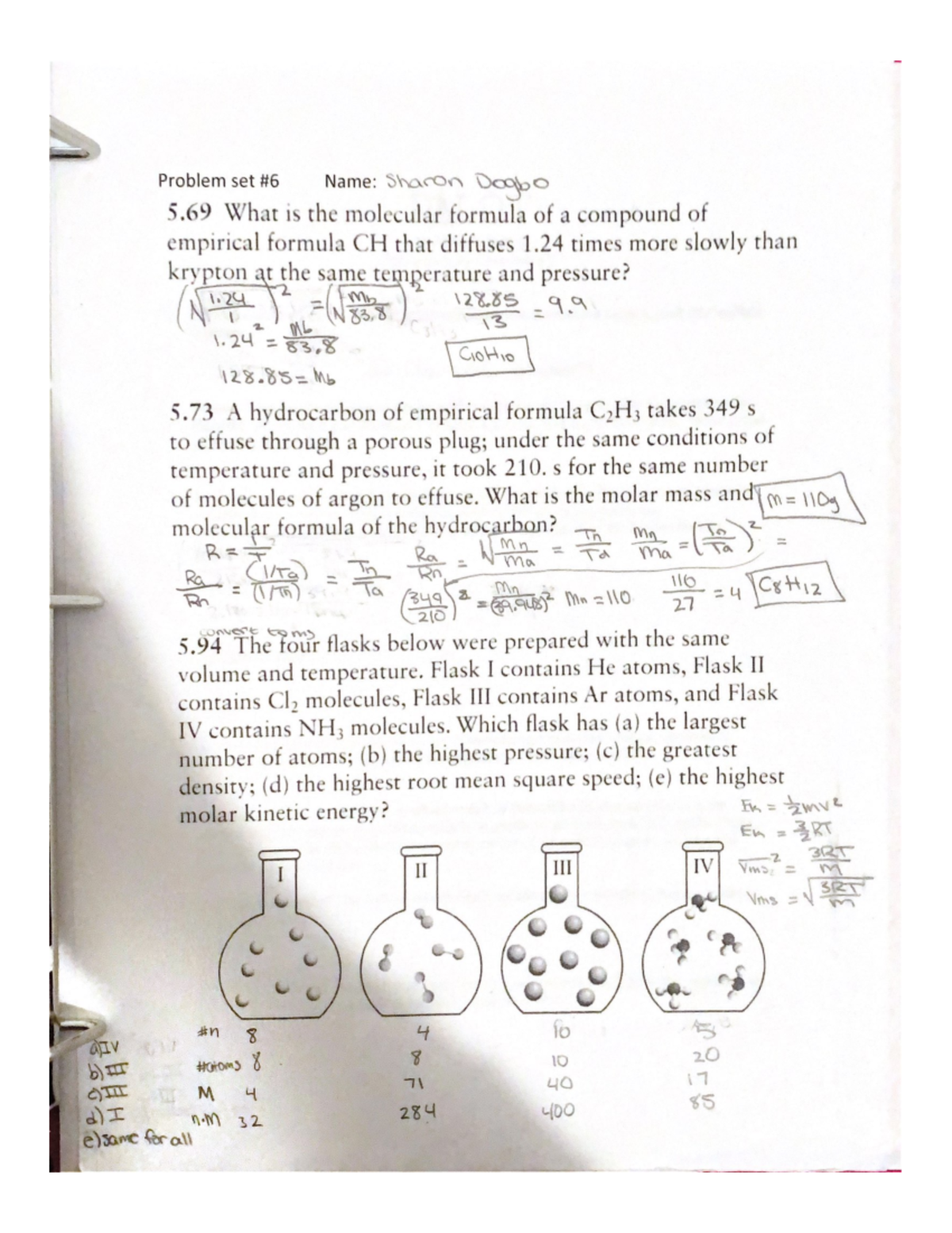 Problem set #6 - Tolman - AS.030.101. - Studocu