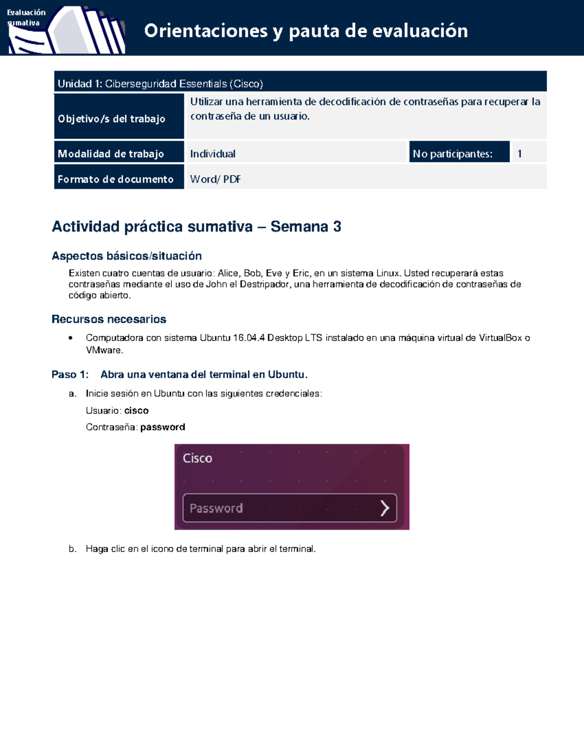 TAP002 Evaluación Sumativa Forma B S3 - Orientaciones y pauta de evaluaciÛn EvaluaciÛn sumativa ...
