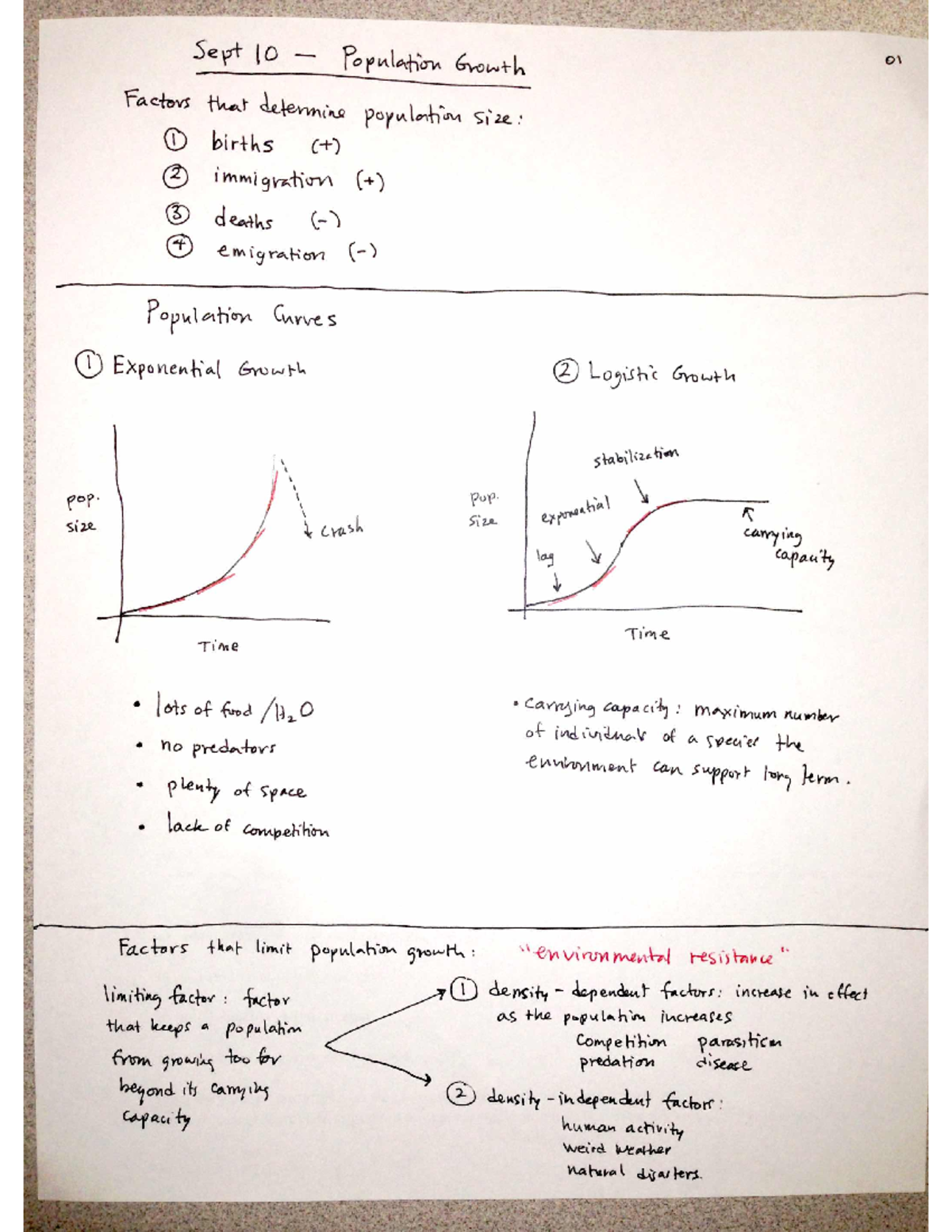 Notes - Population Growth-1 - Sept Population Growth 01 Factors that ...