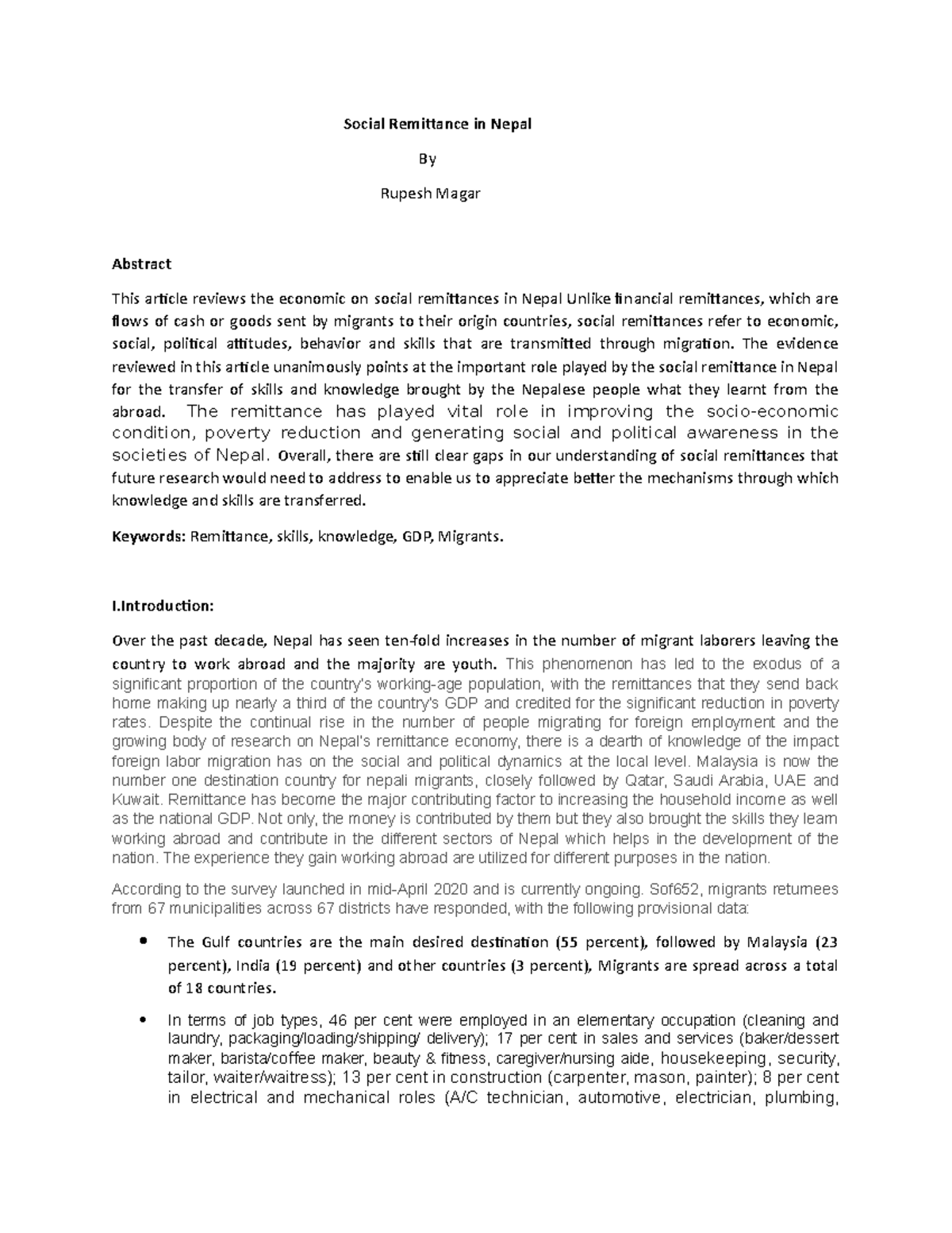 Social Remittance in Nepal research - Social Remittance in Nepal By ...