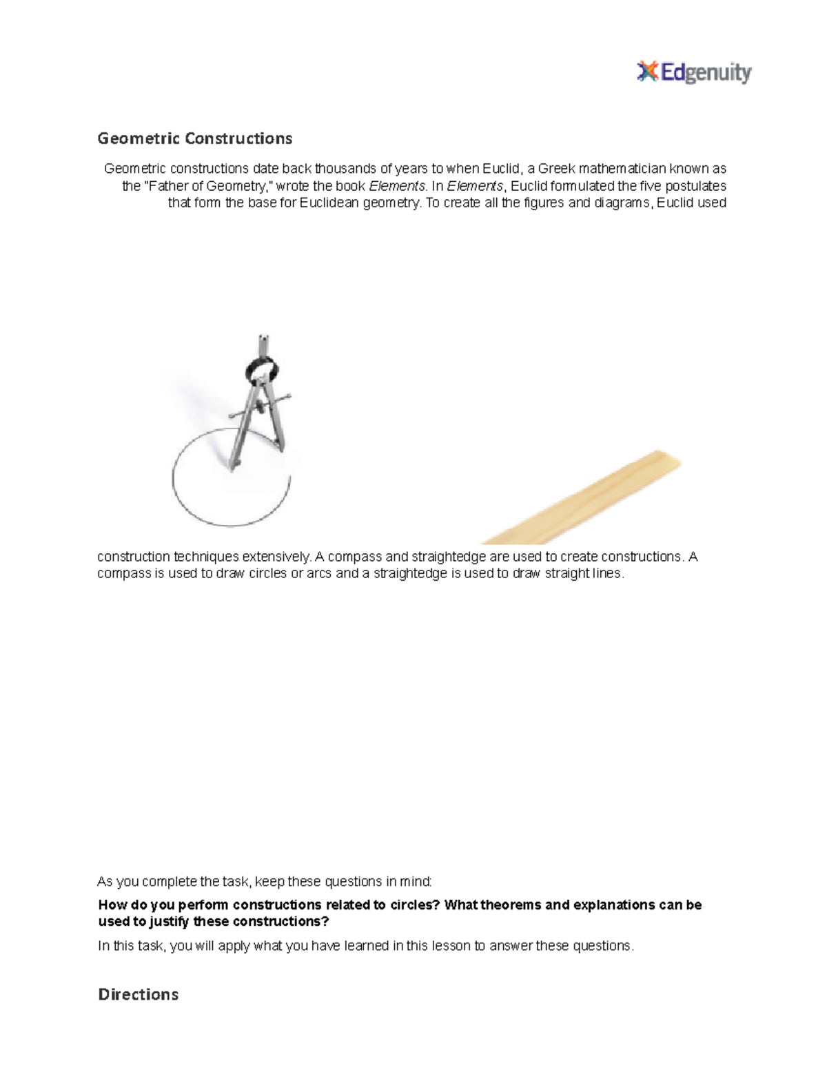 Circle Constructions - Student Guide - Part 2 - Circle Constructions ...