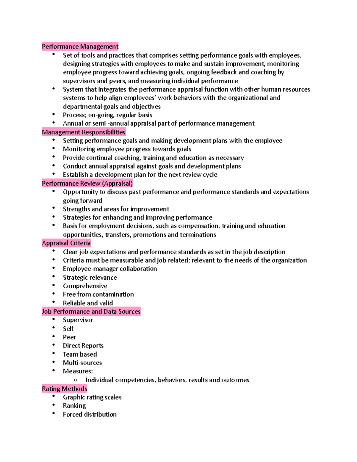 Performance Management - Studocu