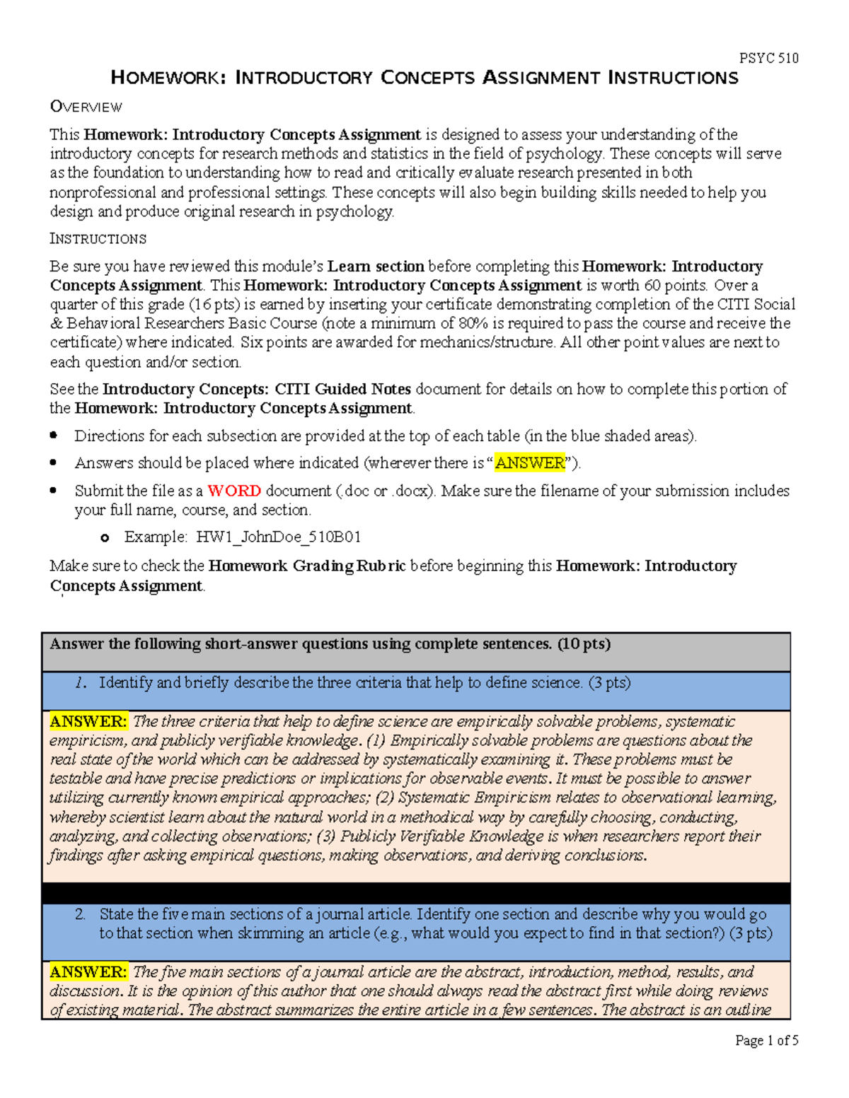 HW1 Introductory Concepts assignment - HOMEWORK: INTRODUCTORY CONCEPTS ...