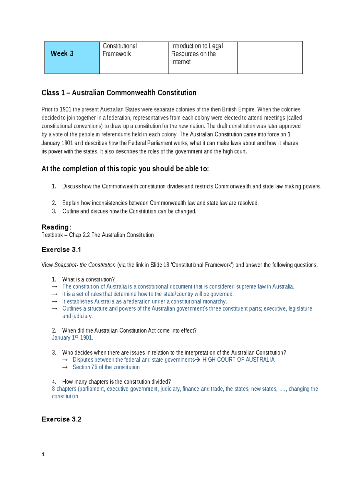 Week 3 Summary Introduction To Management Week 3 Constitutional