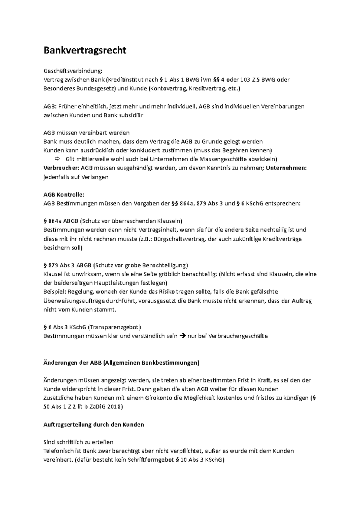 Bankvertragsrecht T1 - ... - Bankvertragsrecht Geschäftsverbindung ...