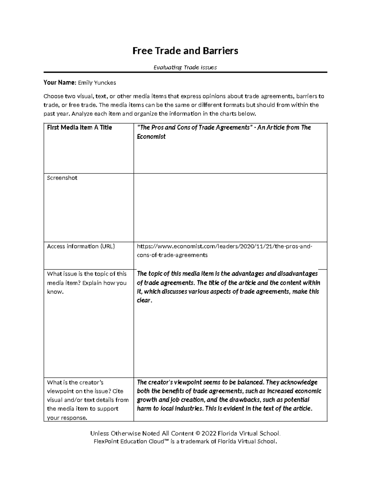 Free trade and barriers assignment template - Free Trade and Barriers ...
