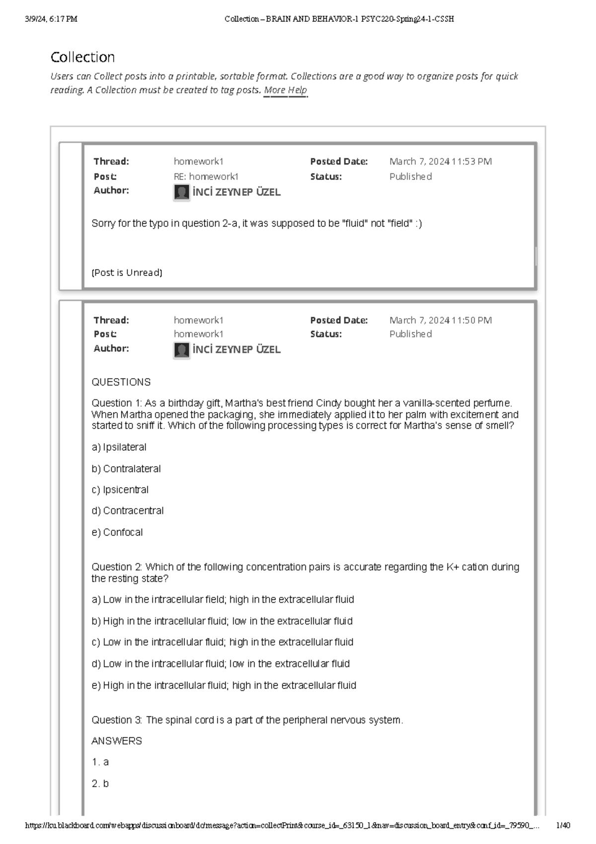 Collection – Brain AND Behavior-1 PSYC220-Spring 24-1-CSSH - - Studocu