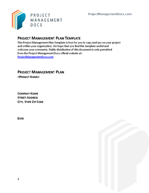 Cdc up project management plan template - PROJECT MANAGEMENT PLAN ...