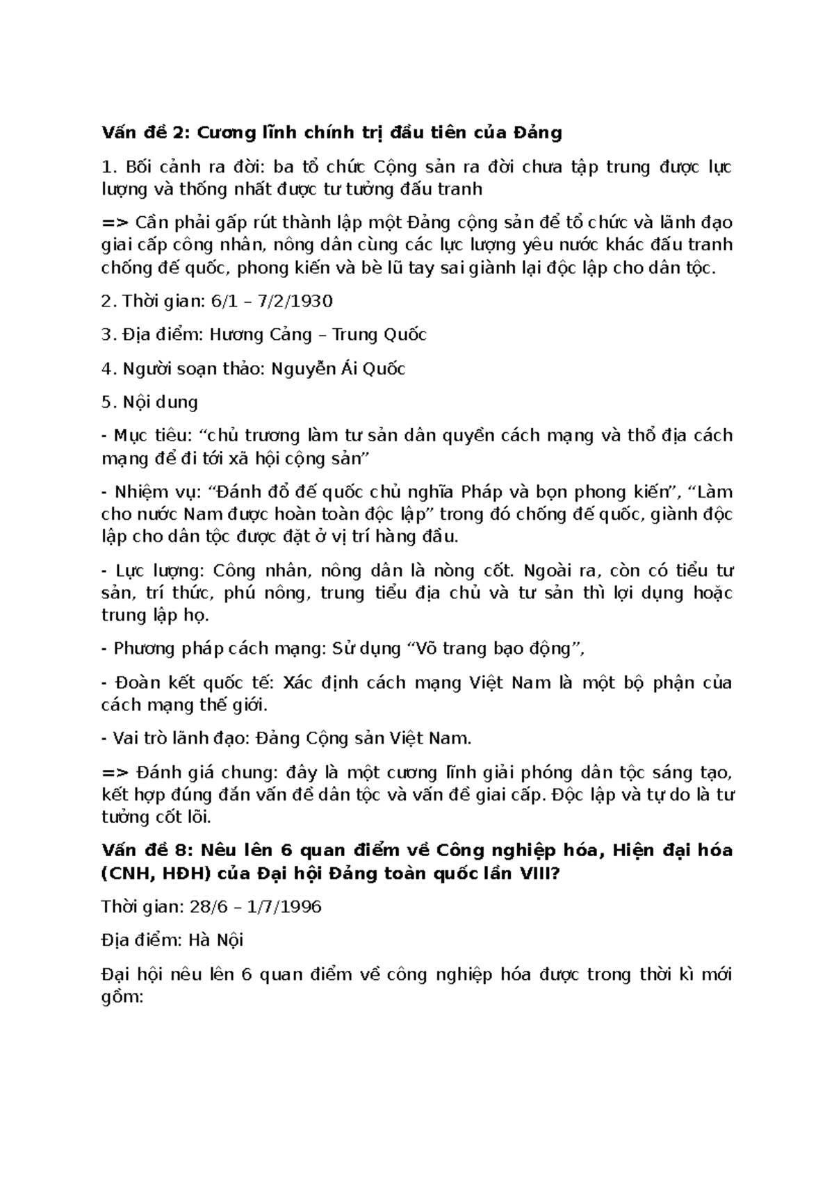 Lichsudang - cvbnm,mnbvc - Vấn đề 2: Cương lĩnh chính trị đầu tiên của Đảng Bối cảnh ra đời: ba ...