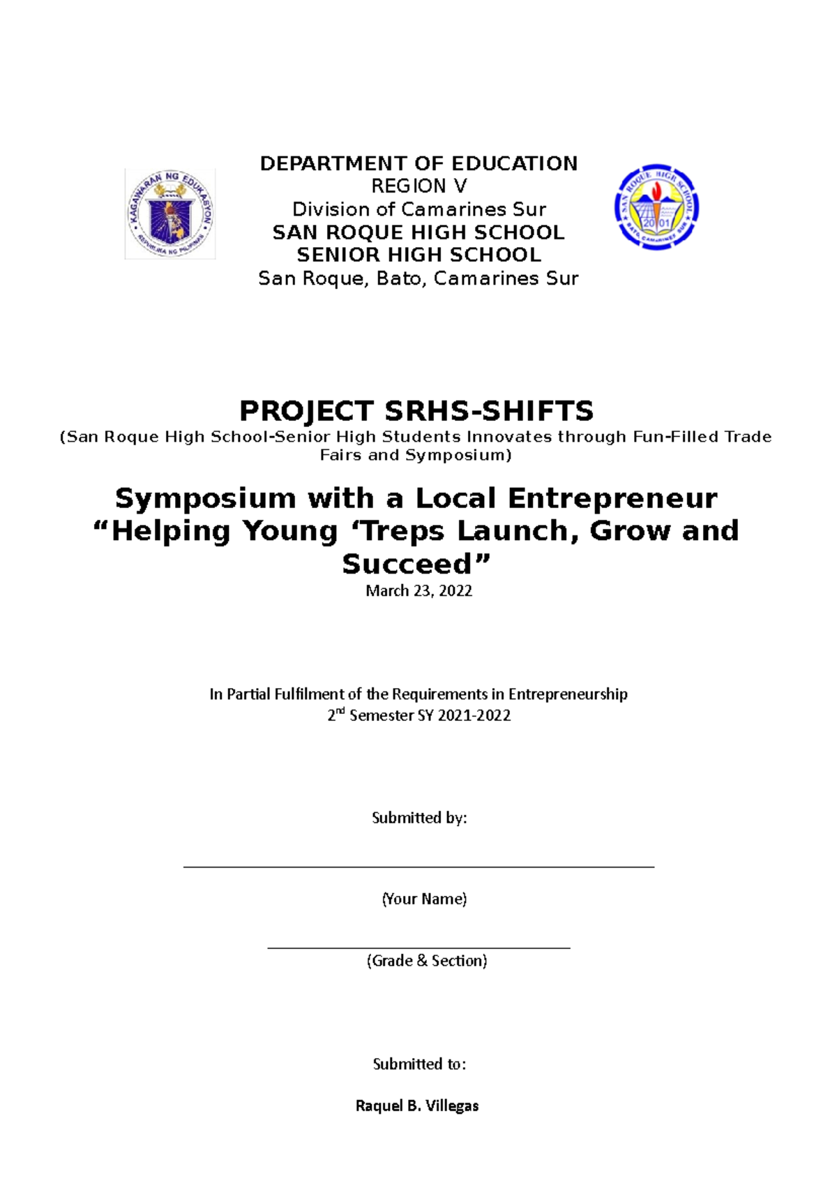 SY-2021-2022 Sample-ONLY Symposium-WITH-A- Local- Entrepreneur Final ...