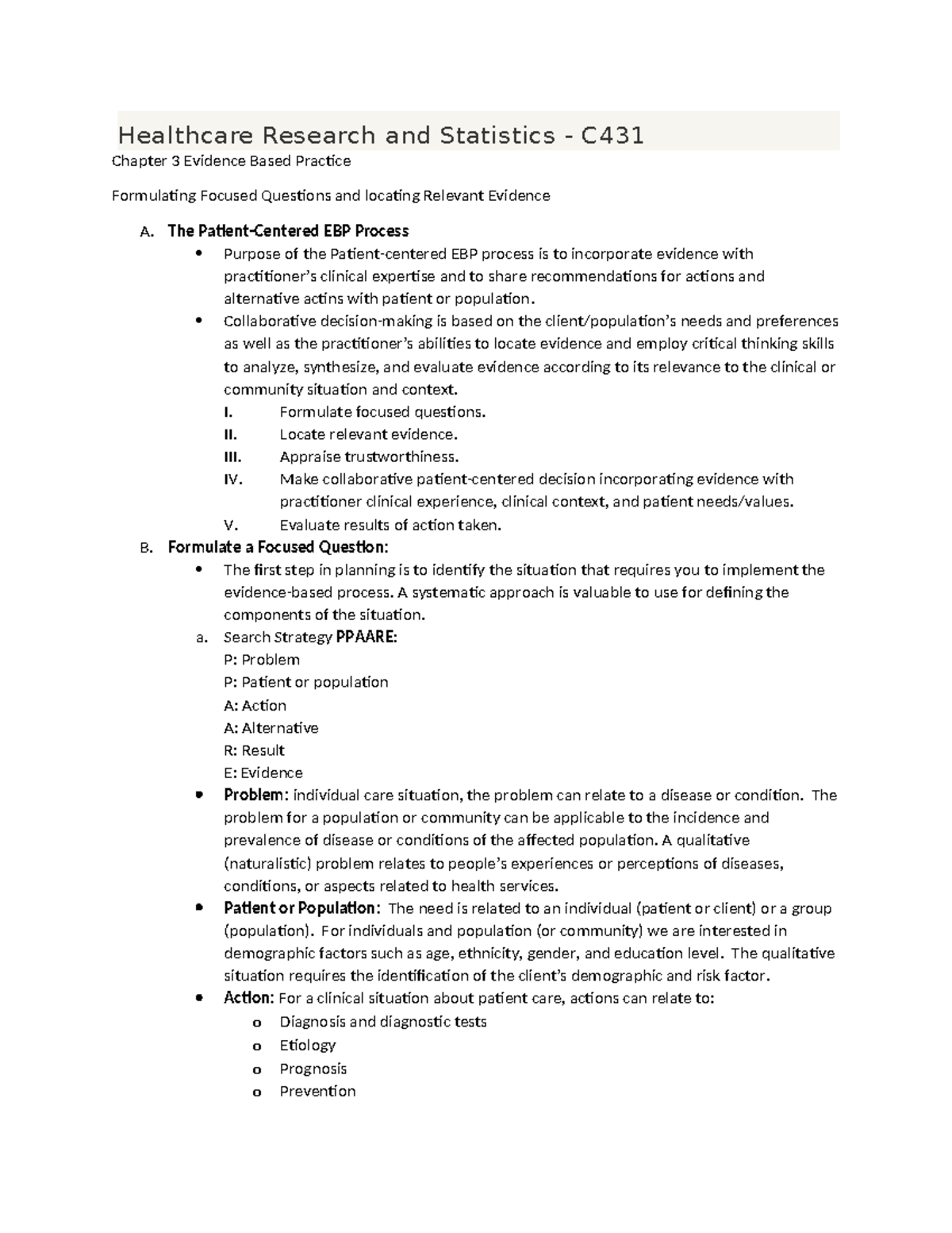 Healthcare Research and Statistic chapter 3 - Healthcare Research and ...