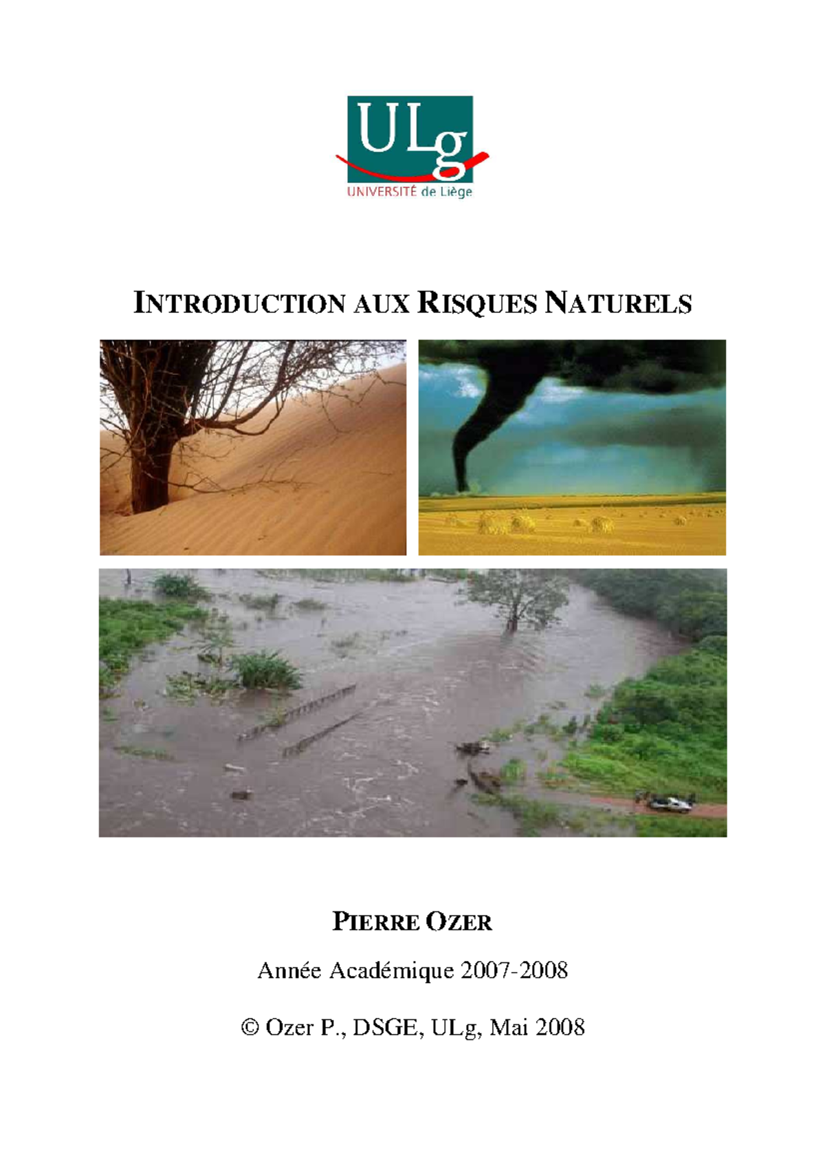 Introduction aux Risques Naturels 2007-2008 - INTRODUCTION AUX RISQUES ...