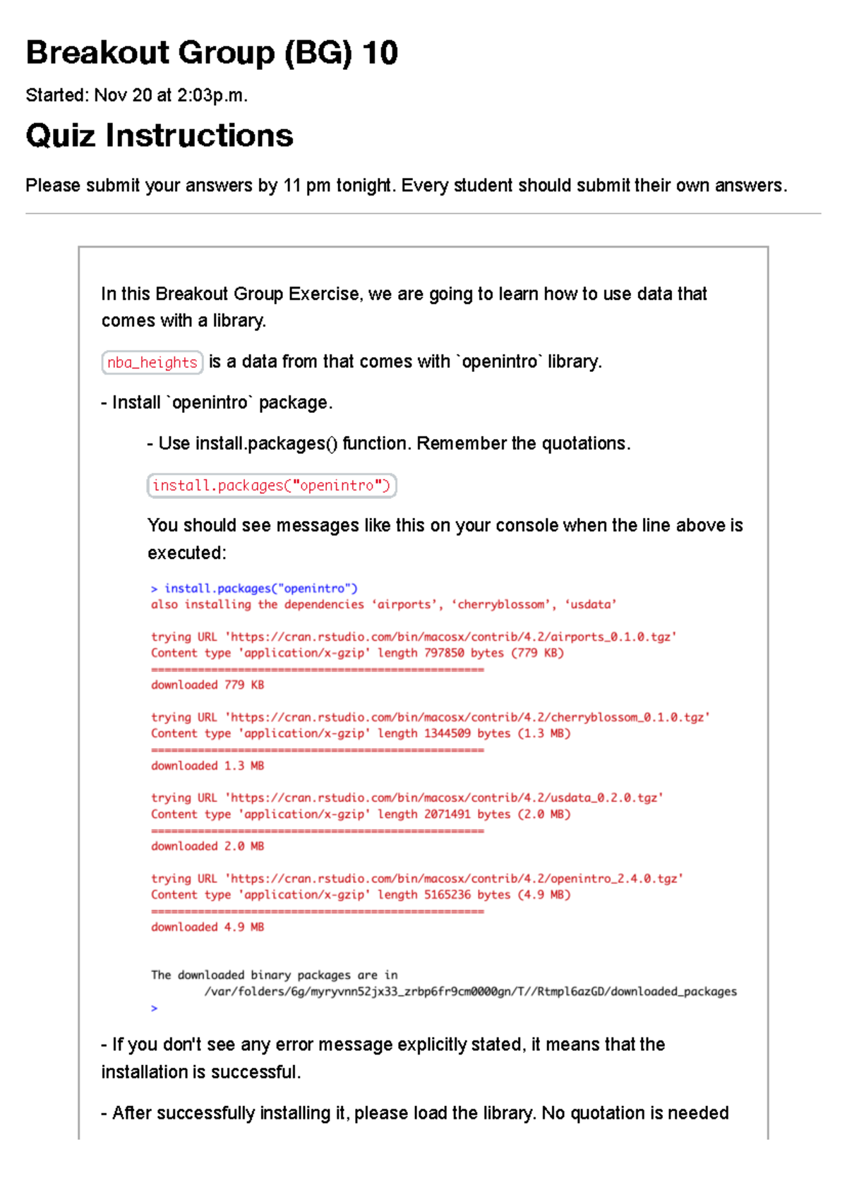 COMM 205 Breakout Group 10 - Breakout Group (BG) 10 Started: Nov 20 at ...