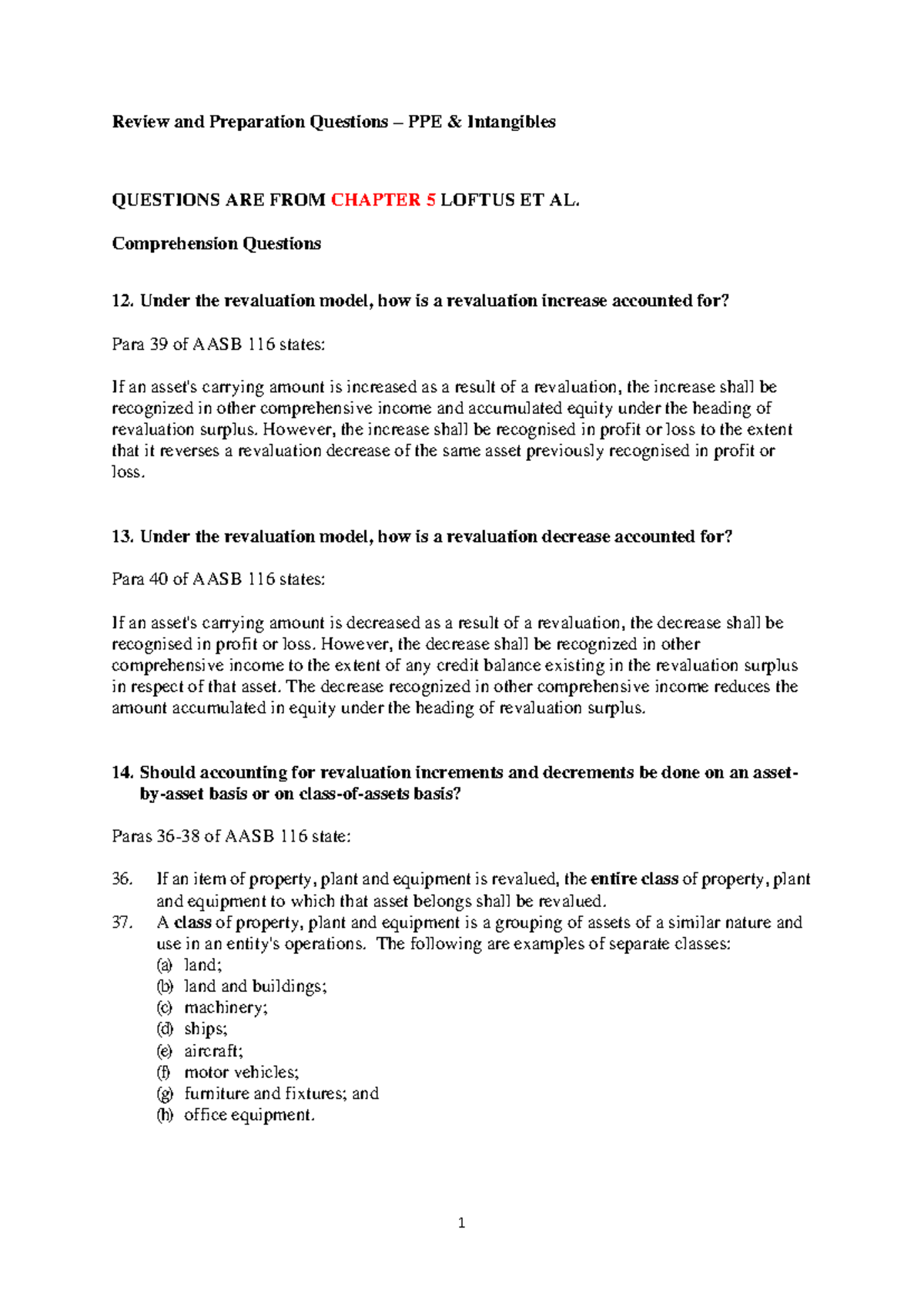 Review and Preparation Solutions - PPE and Intangibles-1 - Review and ...