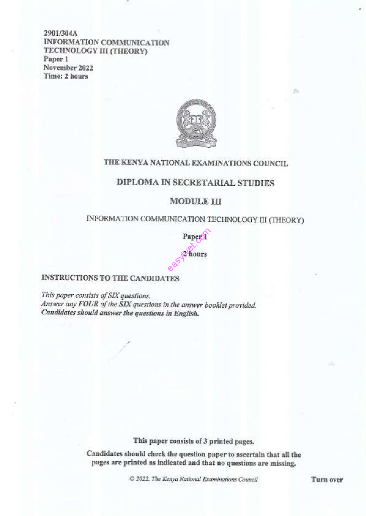 2022 november ICT III NOTES - Information Communication Technology ...