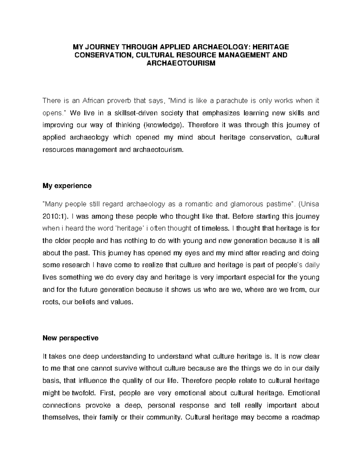 Cultural heritage - MY JOURNEY THROUGH APPLIED ARCHAEOLOGY: HERITAGE ...