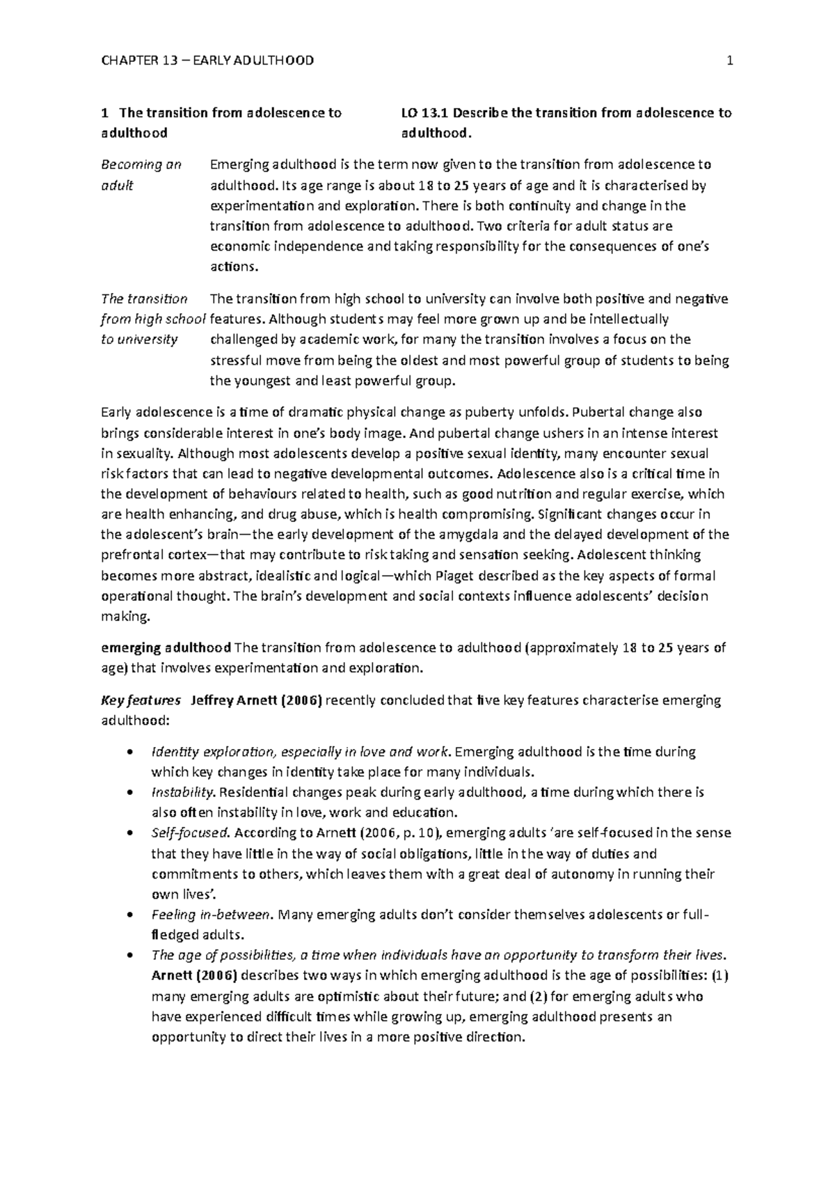 Chapter 13 - Summary A Topical Approach to Life-Span Development ...
