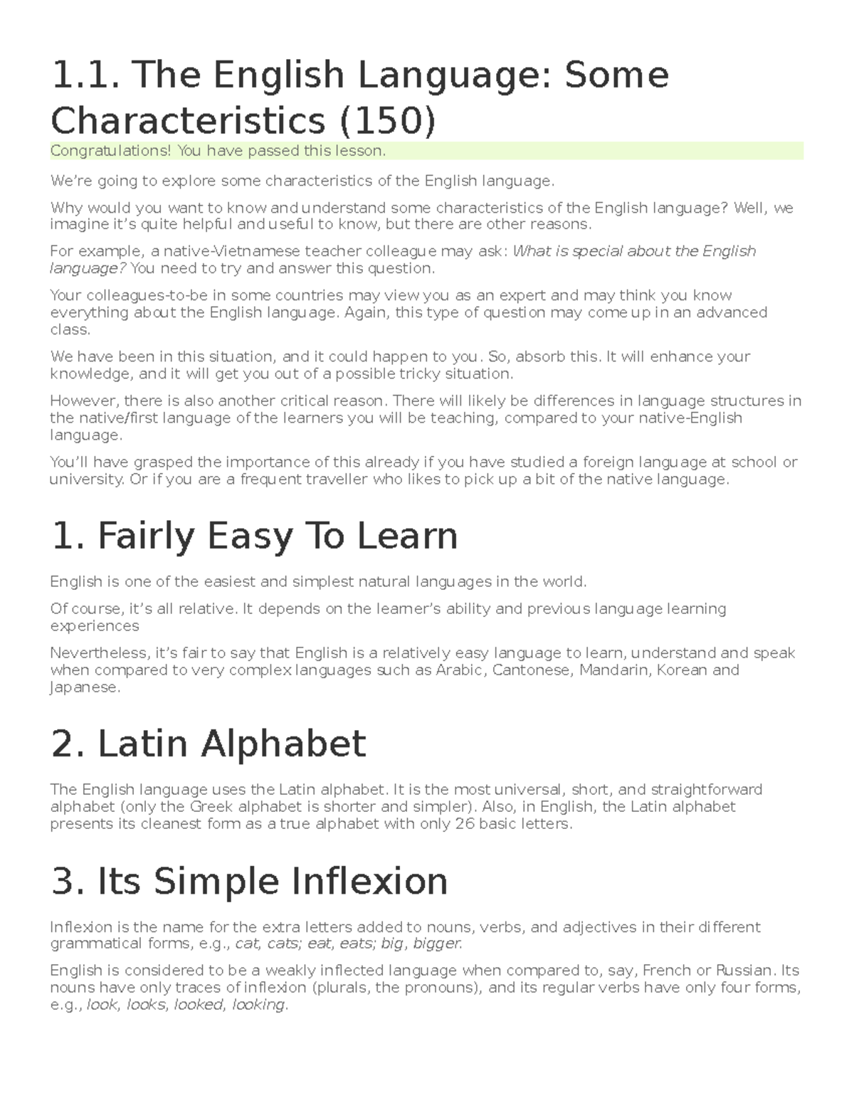 Module 1 - This is free. - 1. The English Language: Some ...