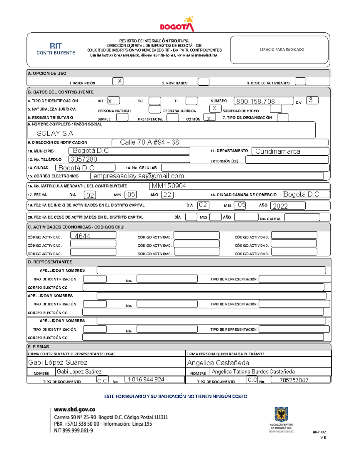 Formato rit contribuyente 2 - 3. CESE DE ACTIVIDADES B. DATOS DEL ...