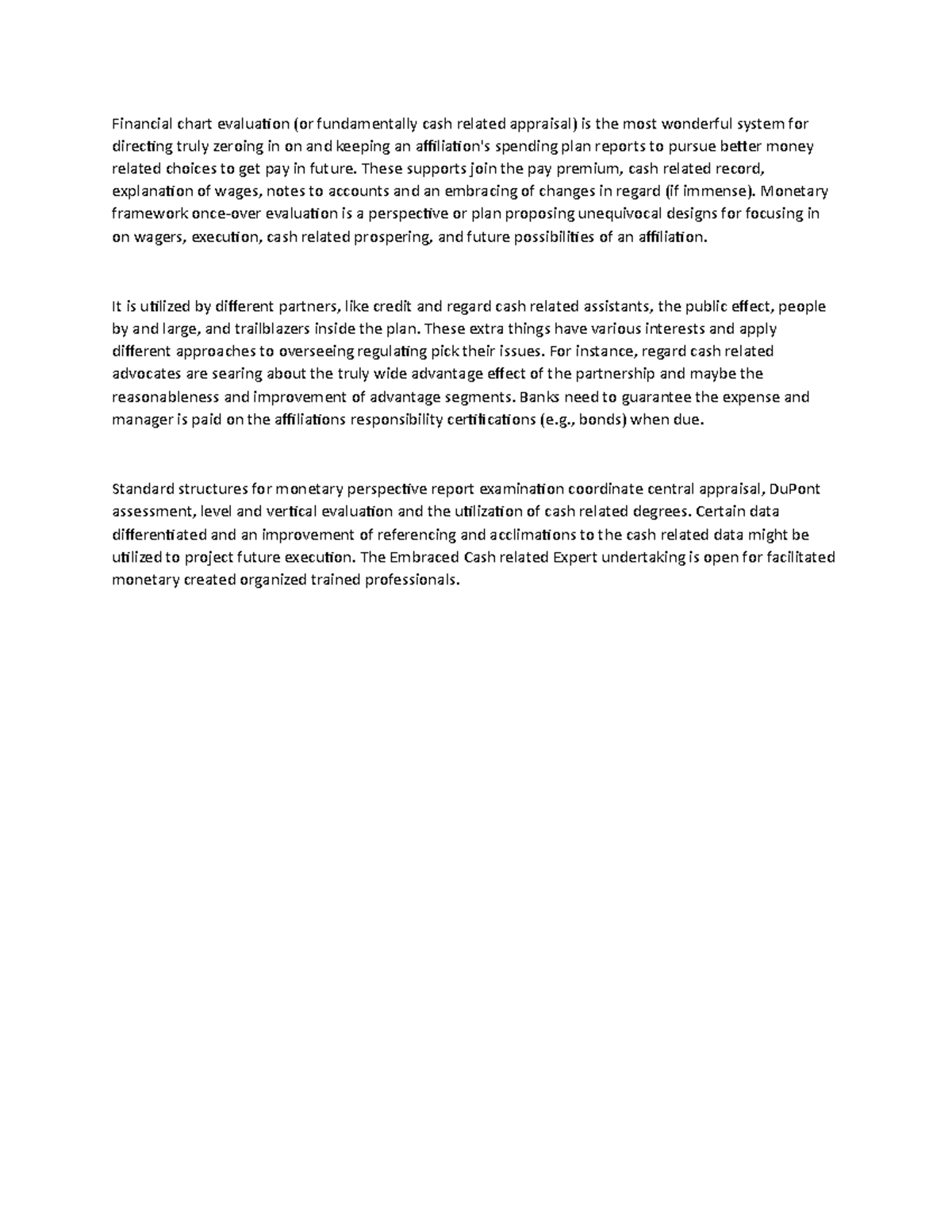 Financial chart evaluation - These supports join the pay premium, cash ...