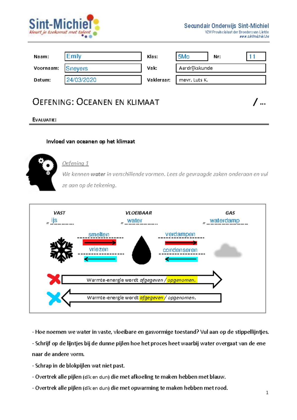 5 TSO II ecosysteem - oef p - 1 Naam: Klas: Nr: Voornaam: Vak ...