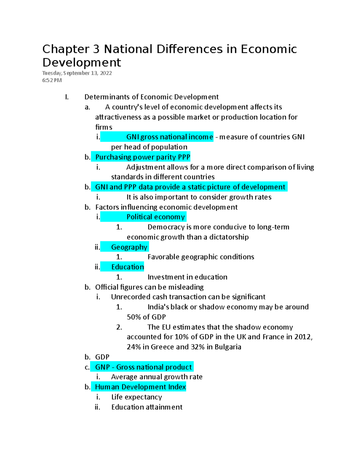 Chapter 3 National Differences in Economic Development - Determinants ...