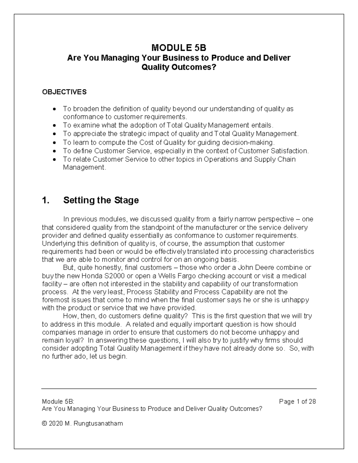 5B - Are You Managing Your Business to Produce and Deliver Quality ...