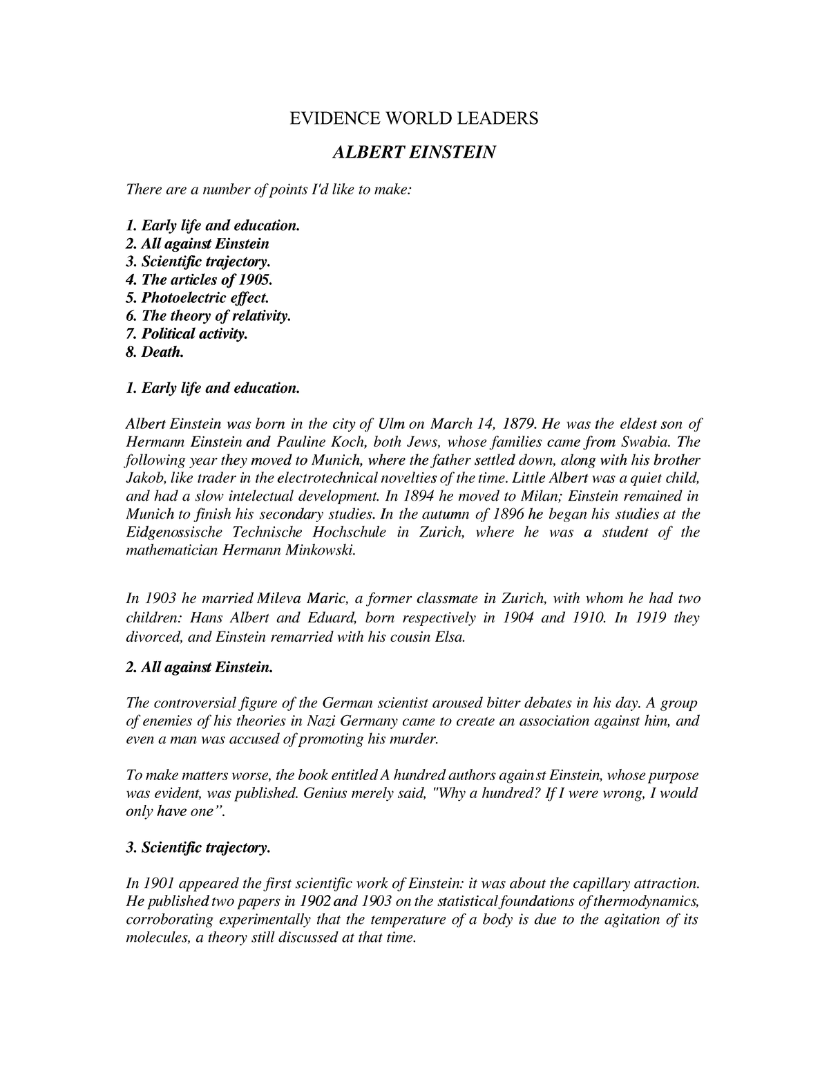 Dlscrib - sdfsd - EVIDENCE WORLD LEADERSEVIDENCE WORLD LEADERS ALBERT ...