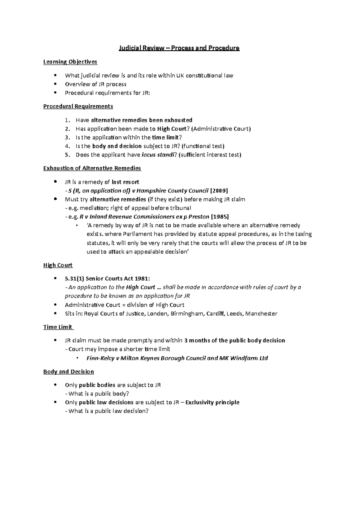 13. Judicial Review – Process and Procedure - Judicial Review – Process ...
