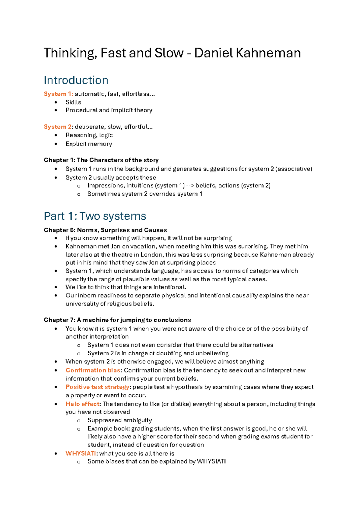 Thinking fast and slow summary part 1 - Thinking, Fast and Slow ...