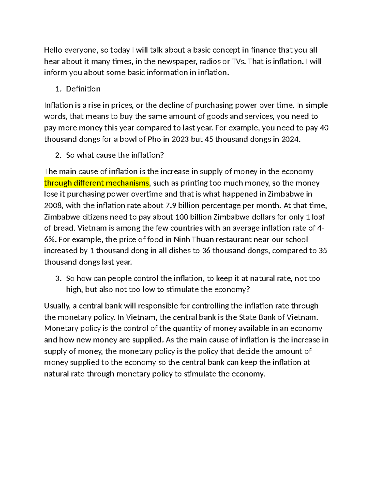 Script Midterm - Hello everyone, so today I will talk about a basic concept in finance that you ...