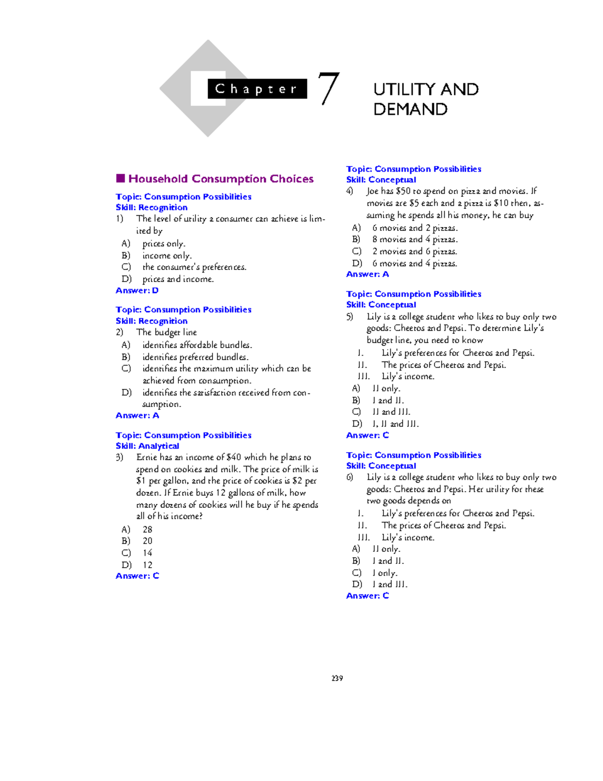 Chapter utility and demand - 239 7 UTILITY AND DEMAND Household ...