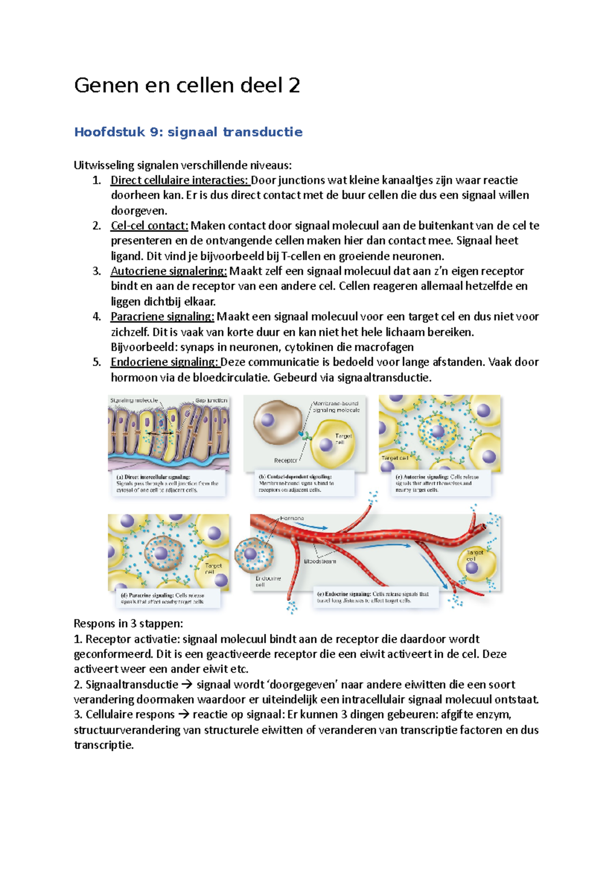 Genen en cellen Tentamen 2 - Genen en cellen deel 2 Hoofdstuk 9 ...