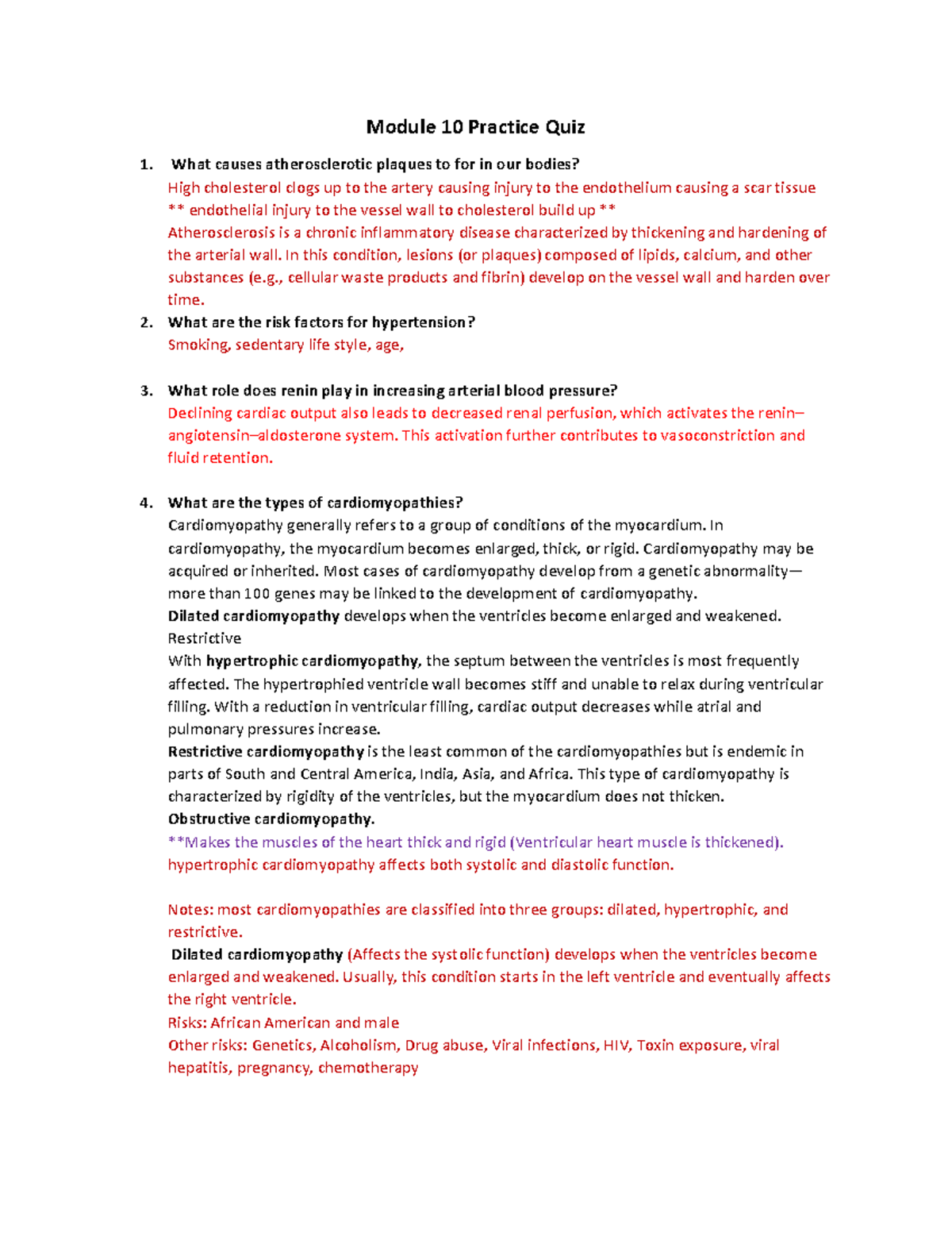 Pathophsiology Module 10 Practice Quiz - Module 10 Practice Quiz 1 ...