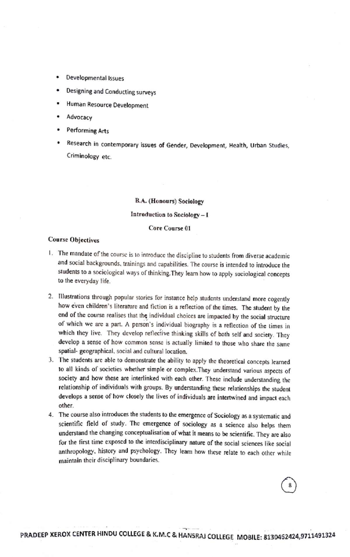 Introduction to Sociology Syllabus - Environmental Sociology - Delhi ...