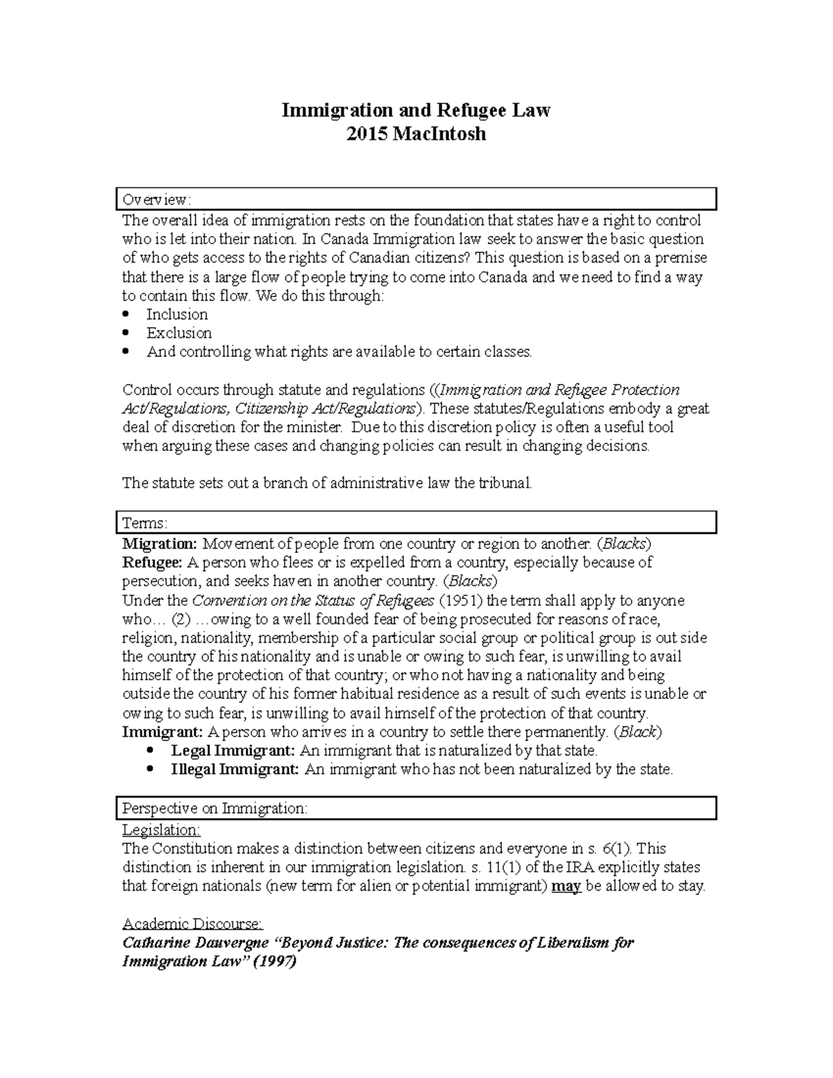 Immigration-2015-Macintosh - Immigration and Refugee Law 2015 MacIntosh ...