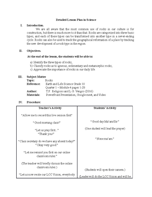 DEMO Science Grade 10 APR 29 - Detailed Lesson Plan in Science I ...