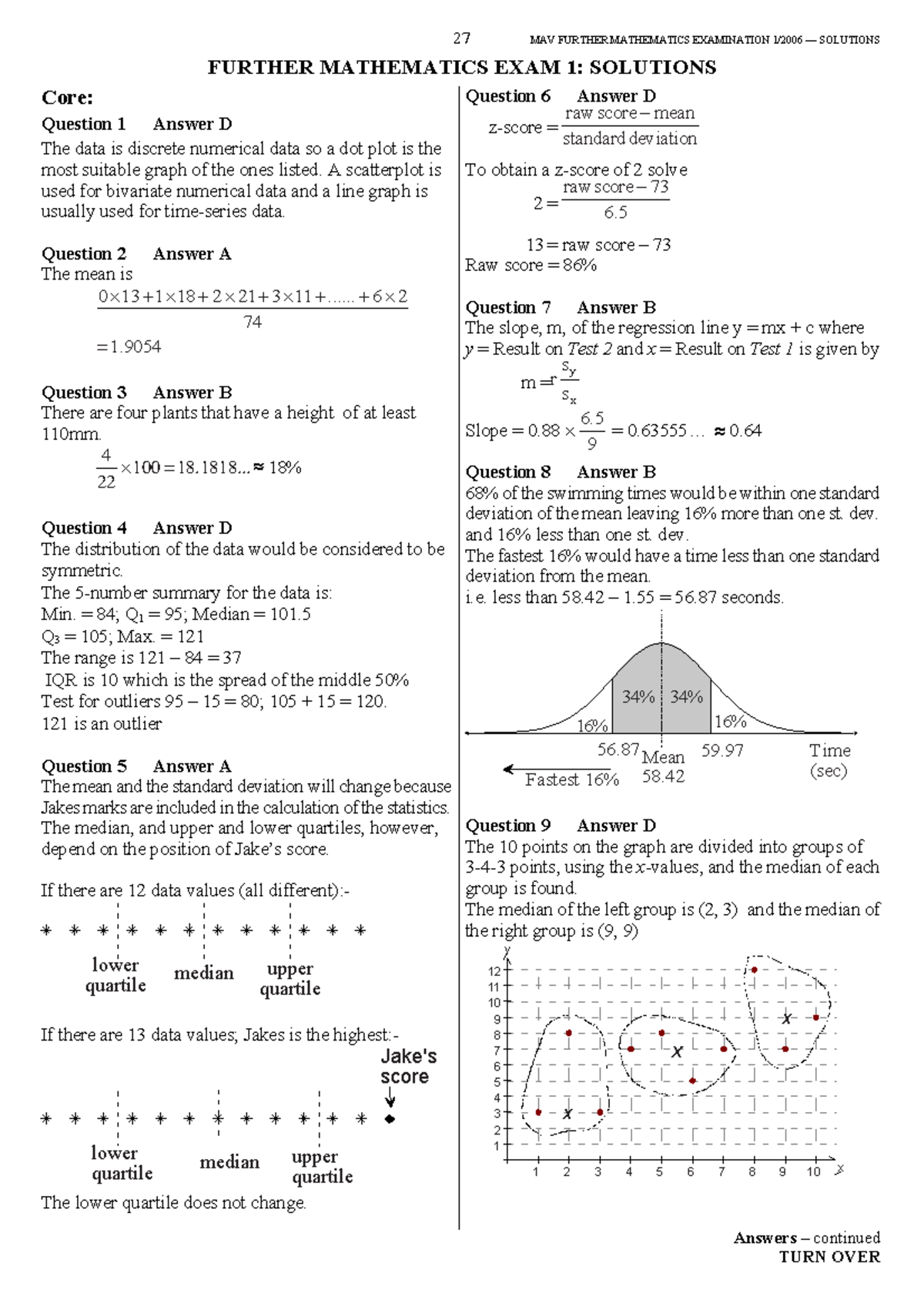 FM Exam 1 Answers v1 - Answers – continued TURN OVER Core: Question 1 ...