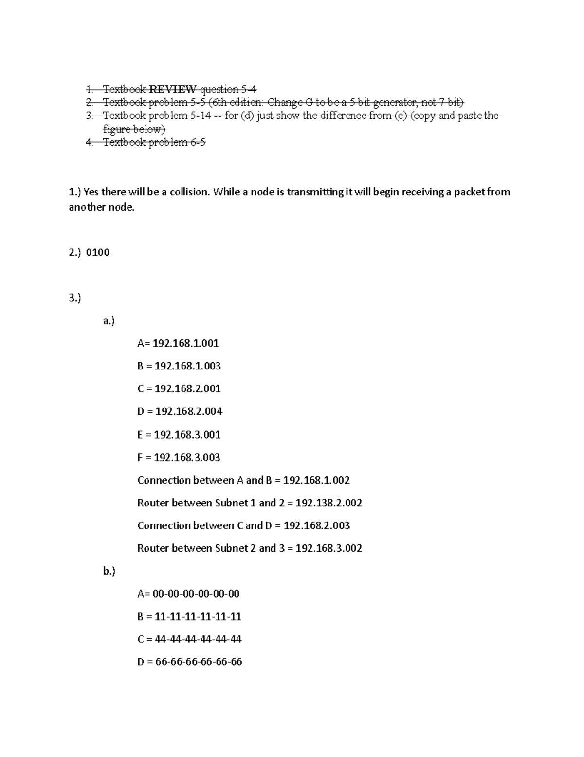 CS1652 HW4 - Textbook REVIEW question 5- Textbook problem 5-5 (6th ...