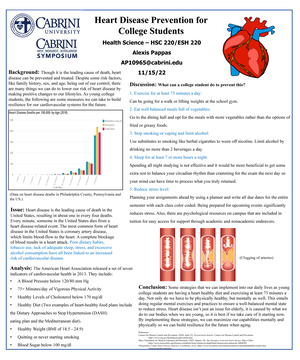 ESH220 Chronic Disease Paper Assignment - ESH220 SP22 Health Promotion ...