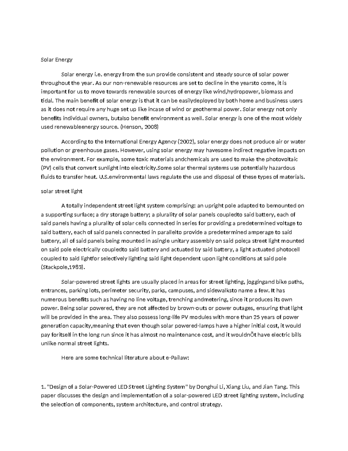 Solar Energy-WPS Office - Solar Energy Solar energy i. energy from the ...