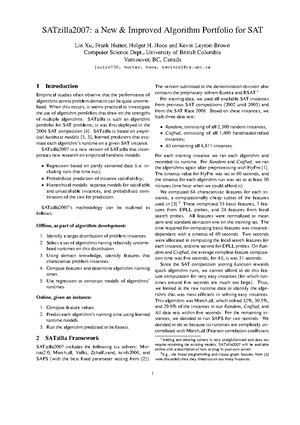 SATzilla 2012 Improved Algorithm Selection Based on Cost-sensitive Classification Models - Hoos ...