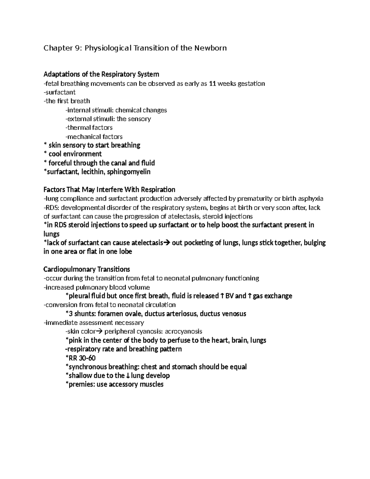 Chapter 9 - Chapter 9: Physiological Transition of the Newborn ...