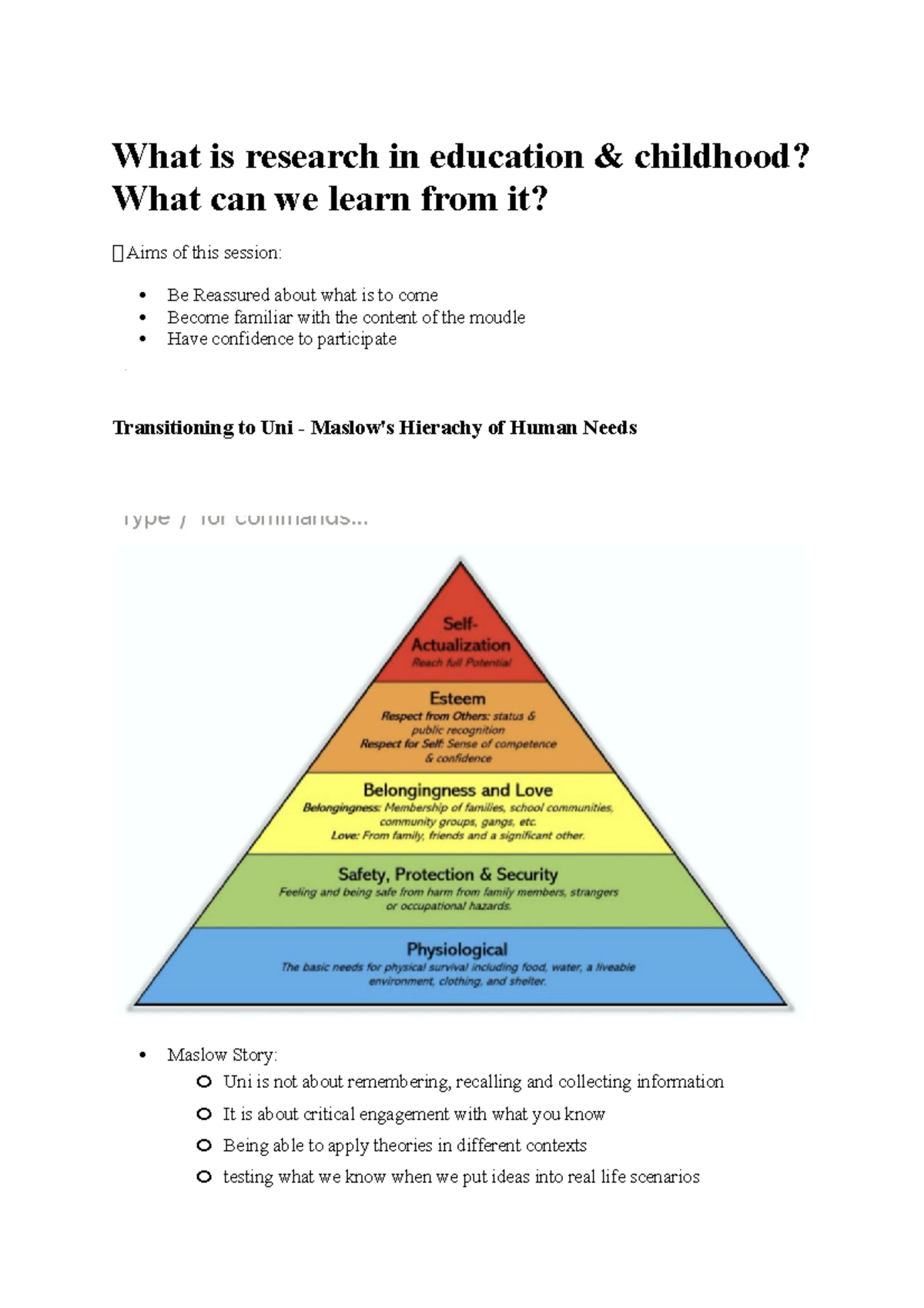 CS Week 1 - Week 1 lecture notes - What is research in education ...