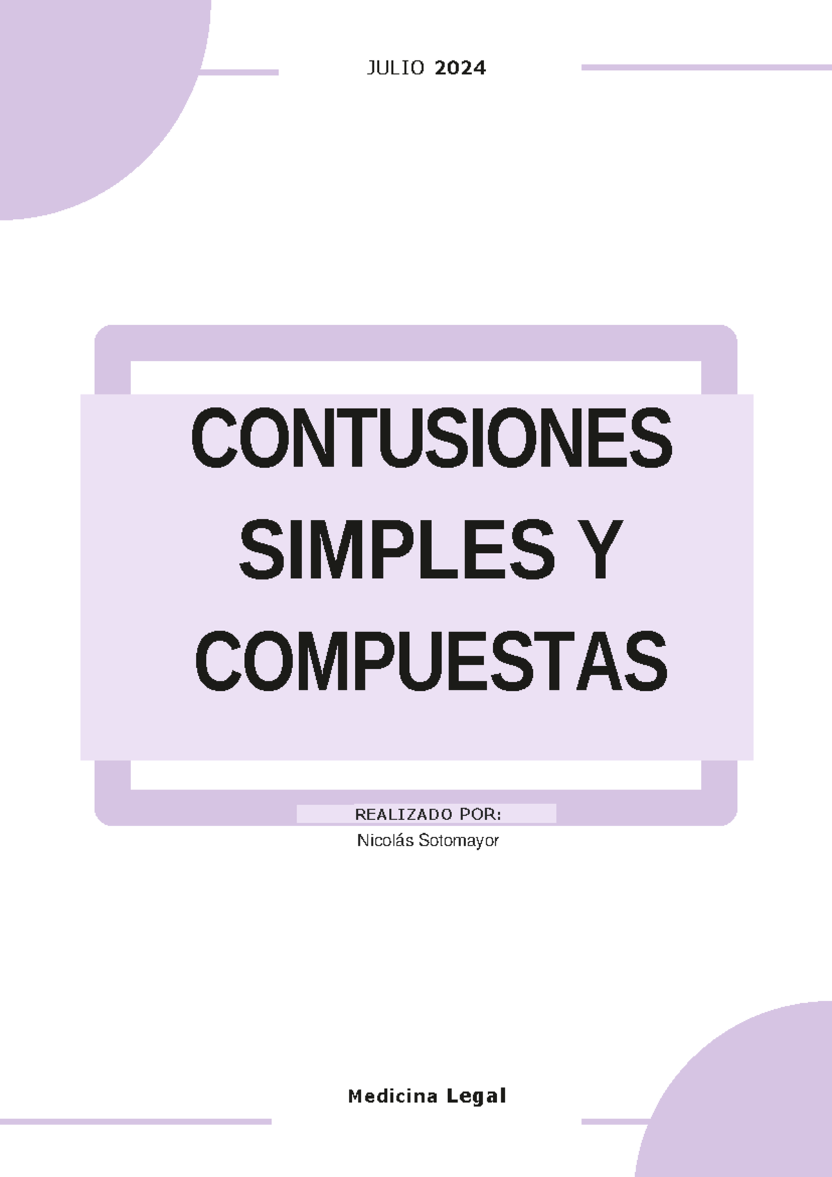 Contusiones Simples y Complejas - JULIO 2024 CONTUSIONES SIMPLES Y ...