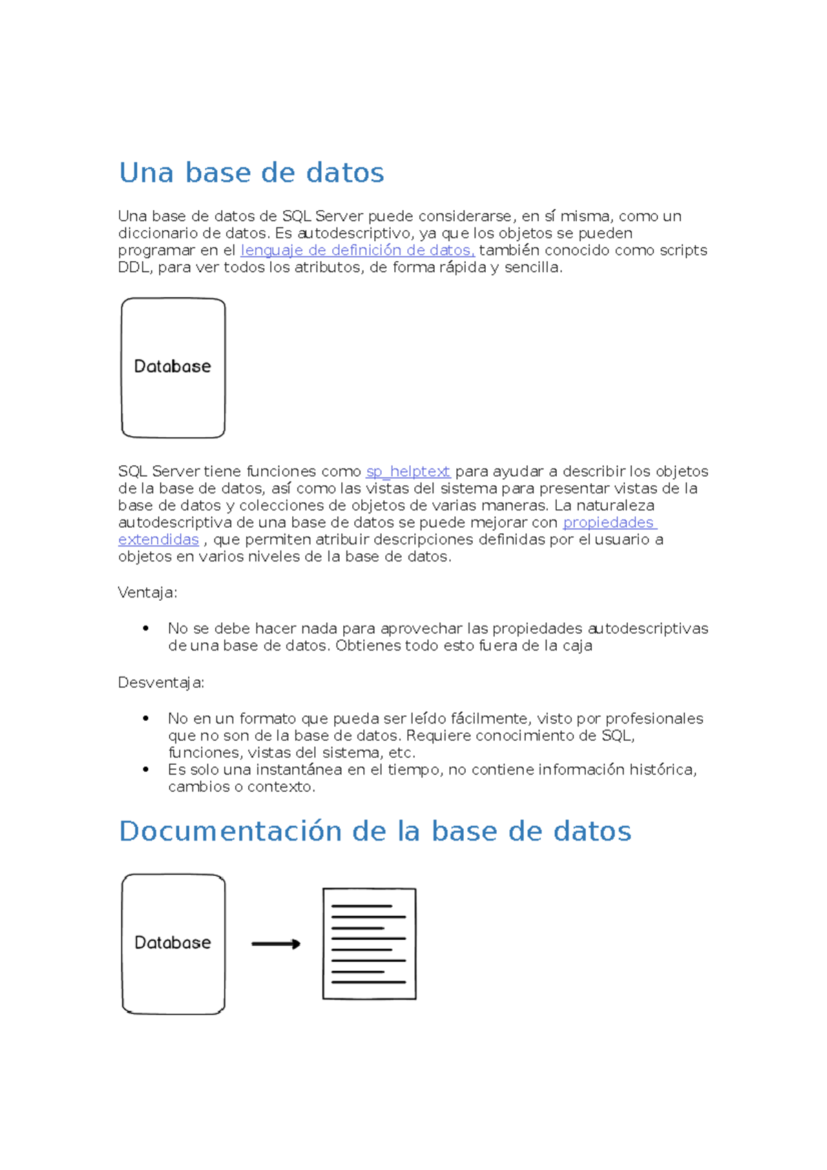Diccionario de Datos - dsadsadsadsa - Una base de datos Una base de datos de SQL Server puede ...