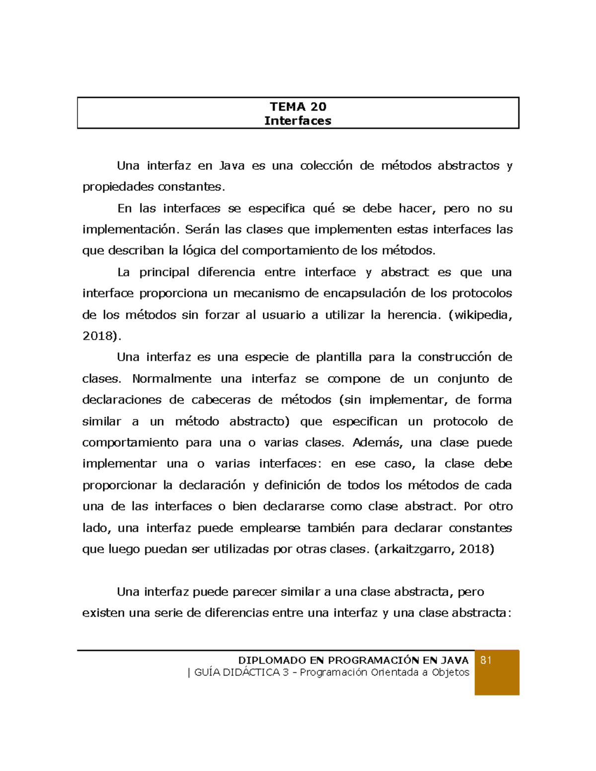 5. Interfaces en Java - Apuntes 1,3-7 - DIPLOMADO EN PROGRAMACIÓN EN ...