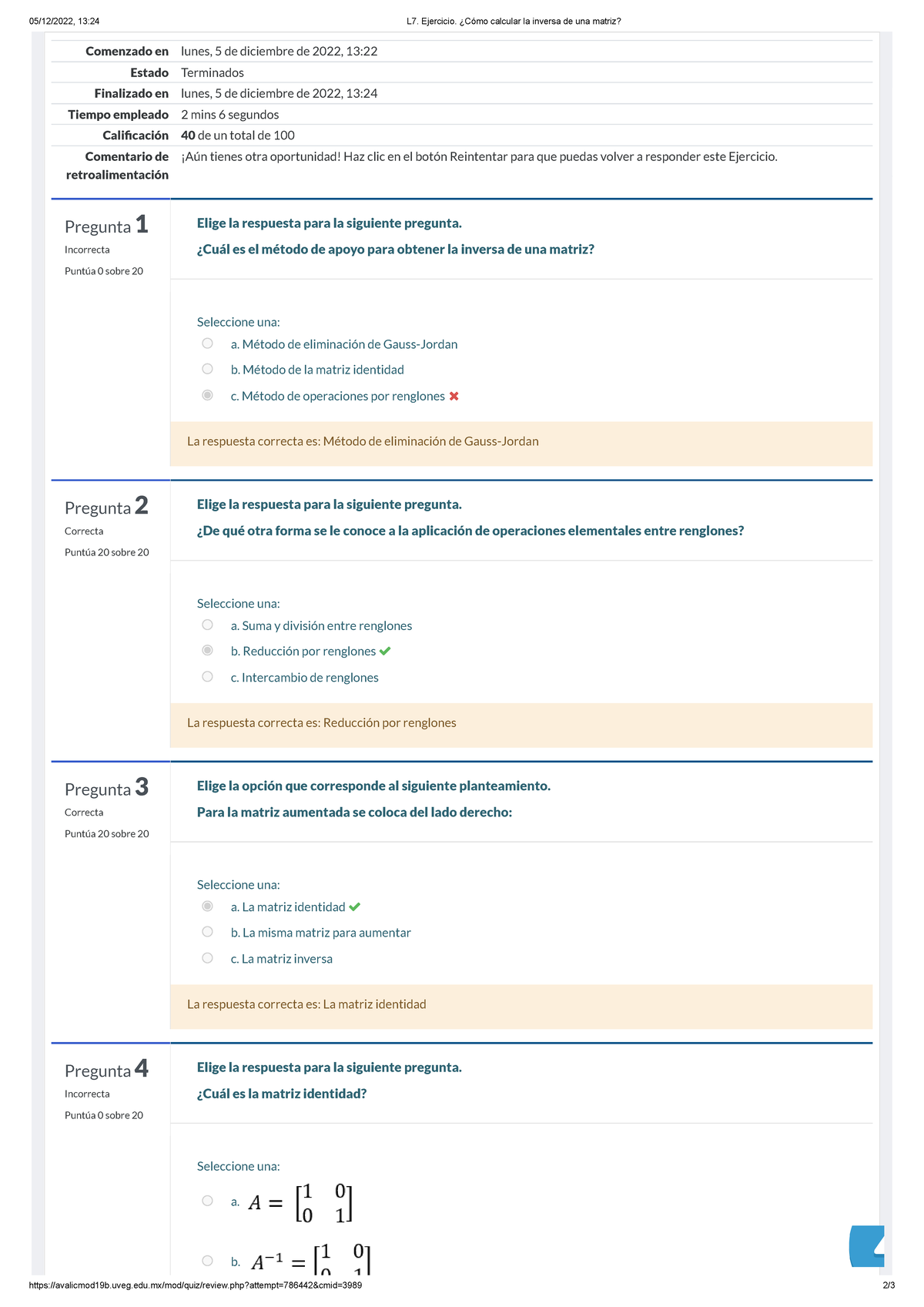 L7. Ejercicio. ¿Cómo calcular la inversa de una matriz - 05/12/2022, 13:24 L7. Ejercicio. ¿Cómo ...