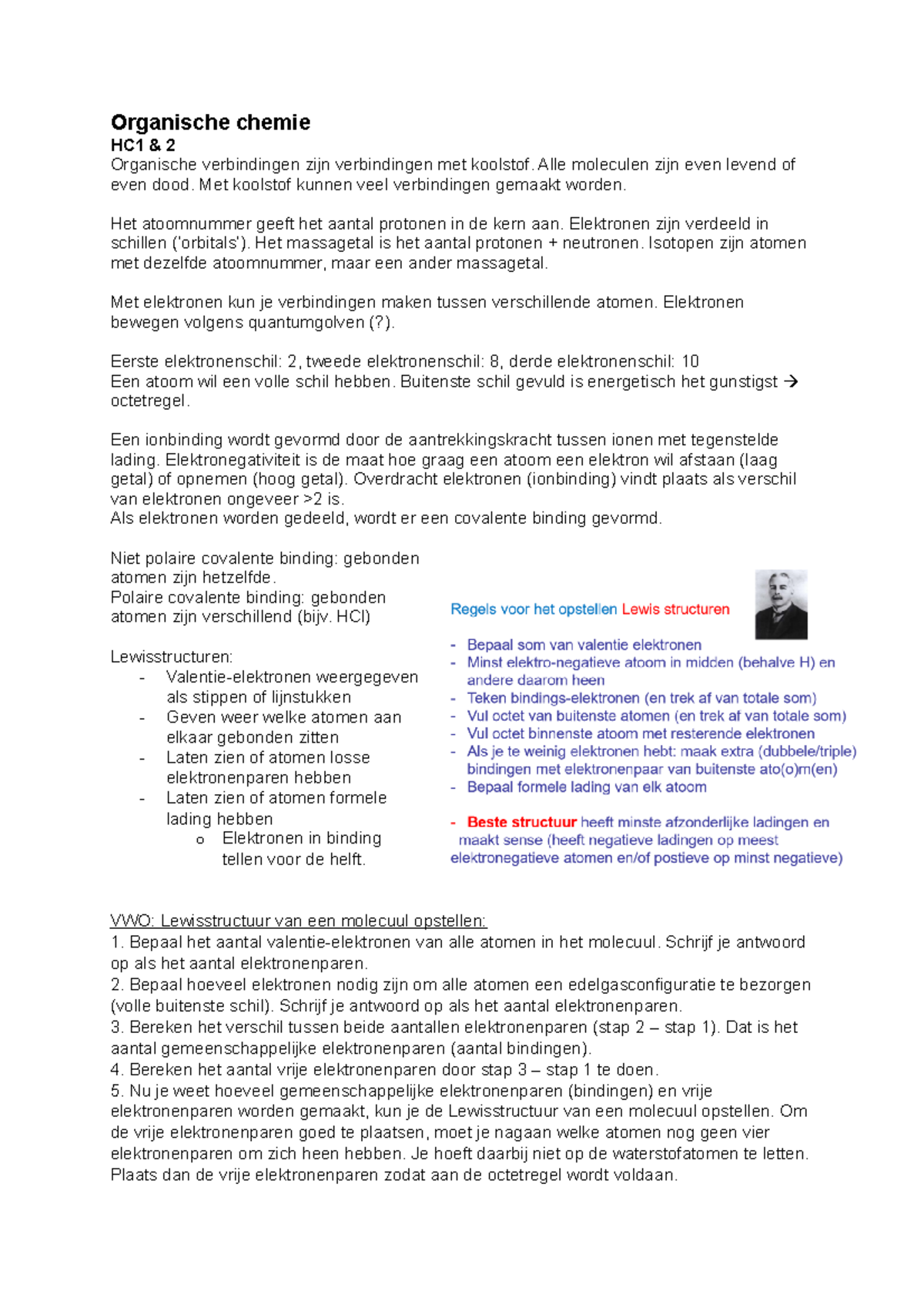 Organische chemie hoorcolleges - Organische chemie HC1 & 2 Organische ...