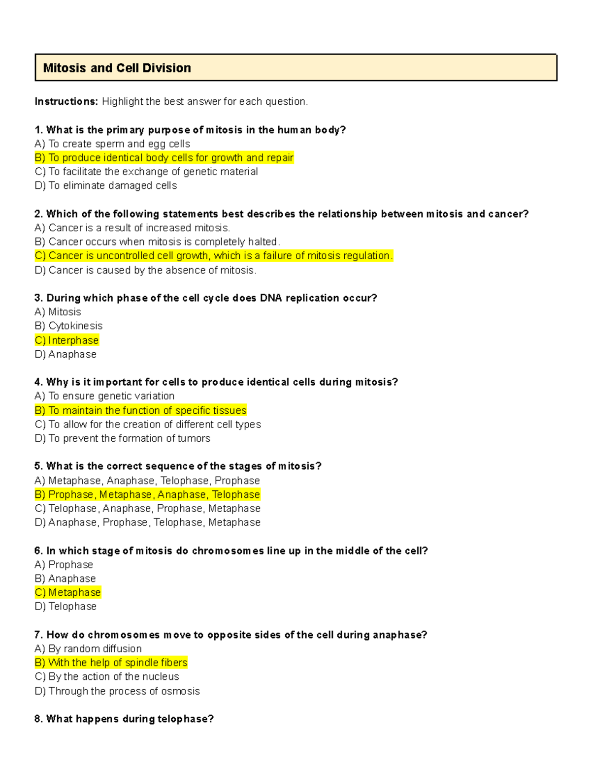 Copy of Gillett - Amoeba Sisters Mitosis and Meiosis - Mitosis and Cell ...